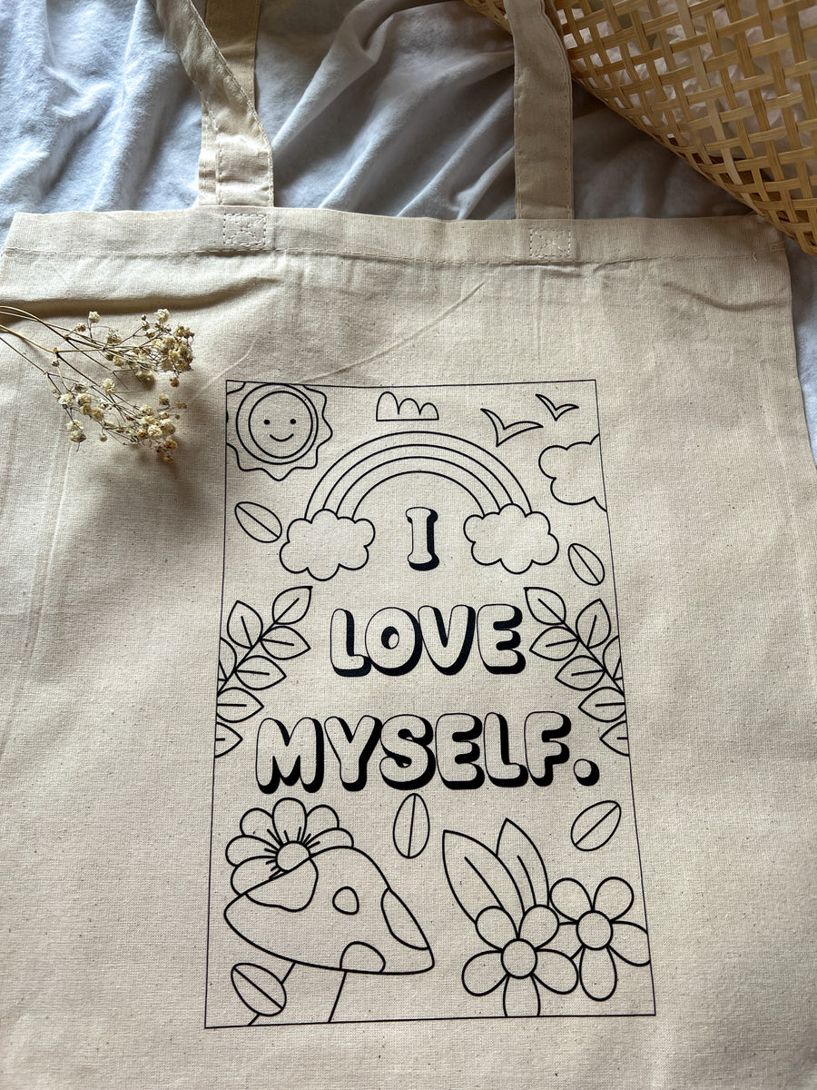 Love Yourself Color-Your-Own Tote bag | Mosaic the Label