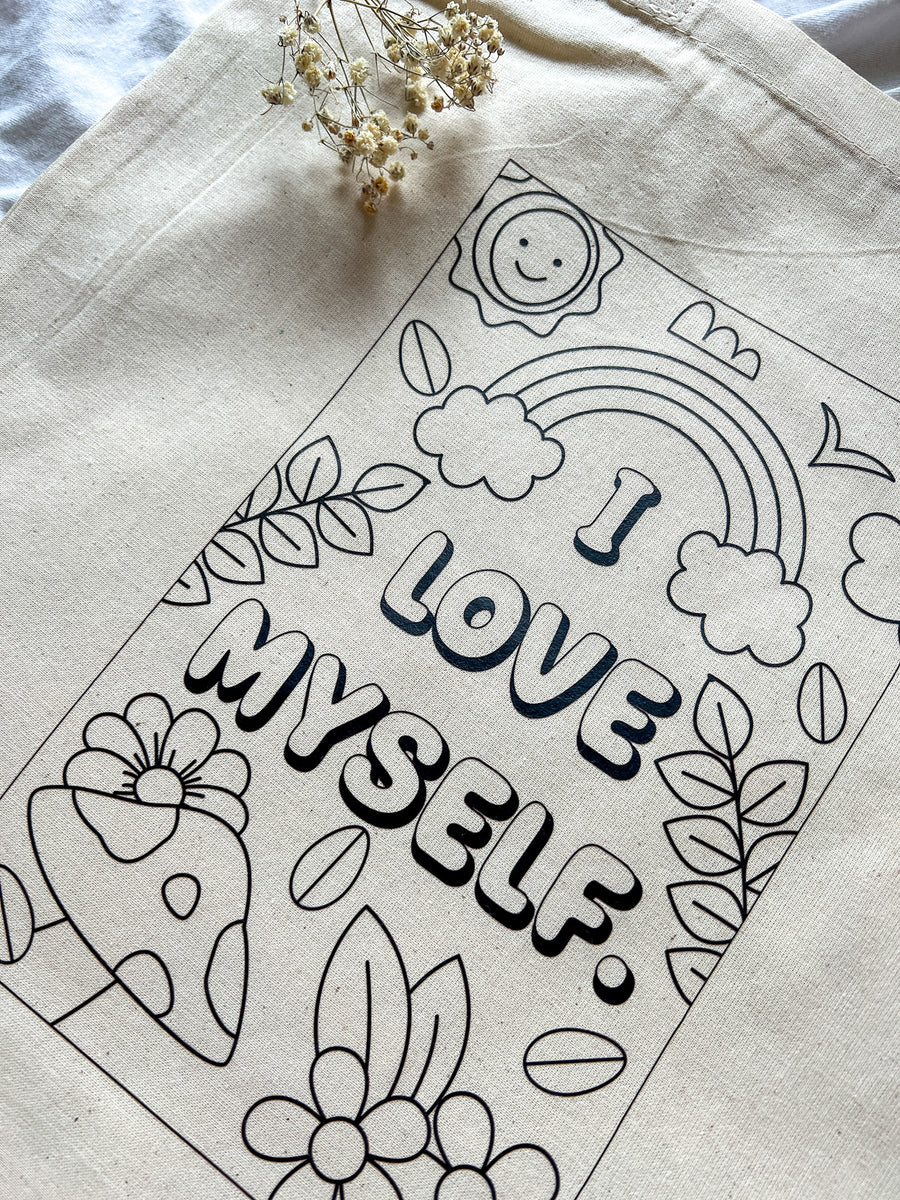 Love Yourself Color-Your-Own Tote bag | Mosaic the Label